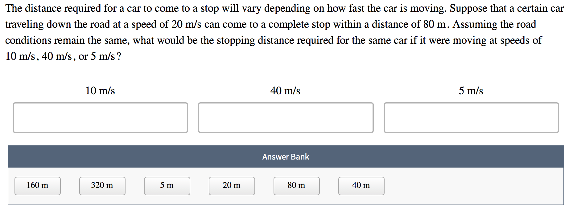 Solved The distance required for a car to come to a stop | Chegg.com