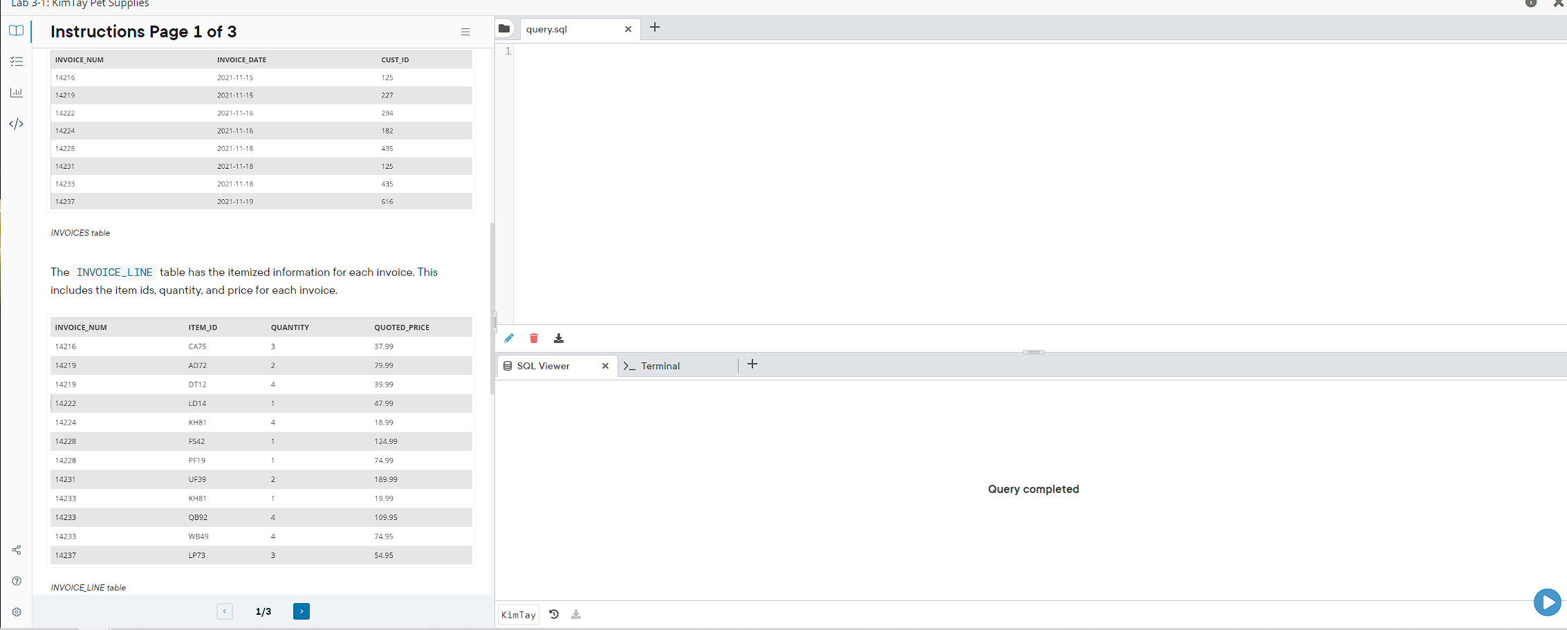 Solved Database Model: KimTay The management of KimTay Pet | Chegg.com