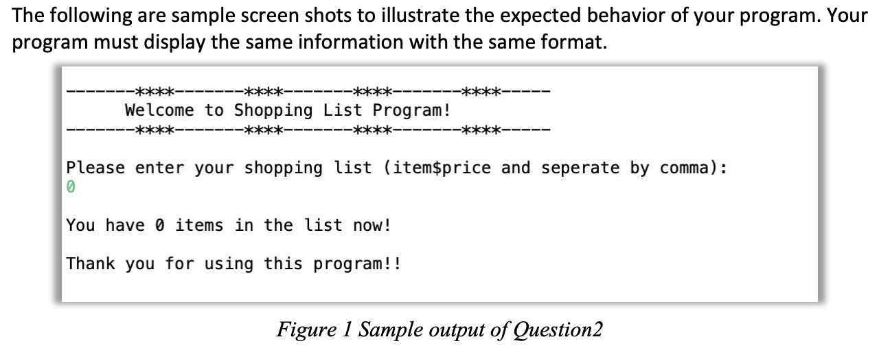 Solved Shopping List Program In this question, we will write | Chegg.com