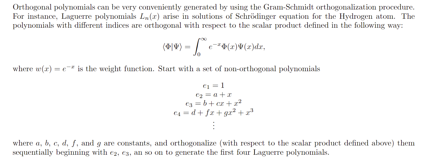 Solved Orthogonal polynomials can be very conveniently | Chegg.com