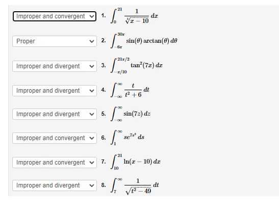 Solved (1 ﻿point) ﻿Determine whether each of the following | Chegg.com