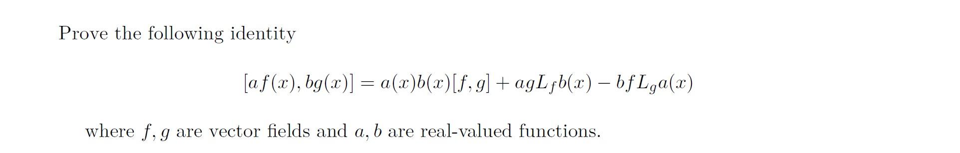 Solved Prove the following identity | Chegg.com