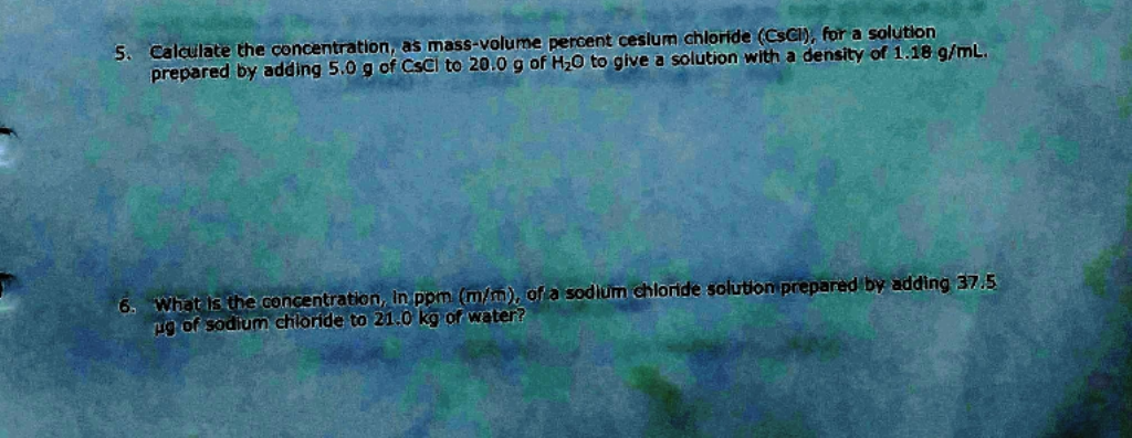 Solved Chemistry 101 Problem Solving Handout #9 | Chegg.com