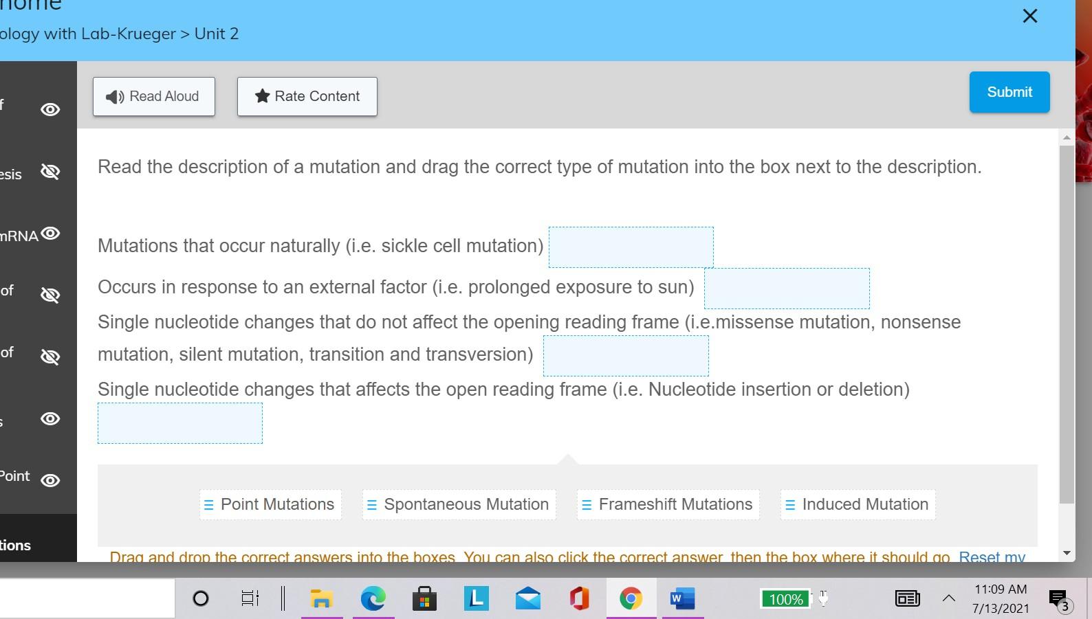 Solved Х ology with Lab-Krueger > Unit 2 Read Aloud Rate | Chegg.com
