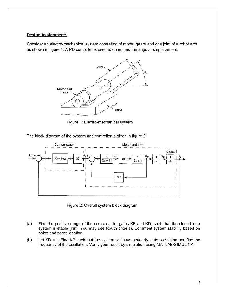 Solved Design Assignment: Consider an electro-mechanical | Chegg.com Solved Design Assignment: Consider an electro-mechanical | Chegg.com