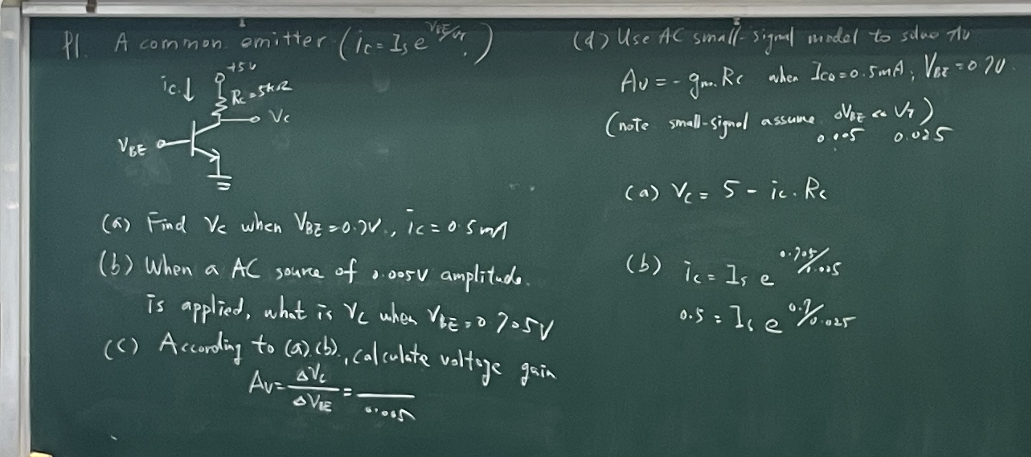 Solved Pl. ﻿A common emitter .(a) ﻿Find Vc ﻿when | Chegg.com