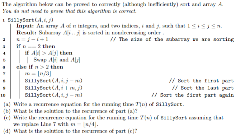 Solved 3 4 5 The algorithm below can be proved to correctly | Chegg.com