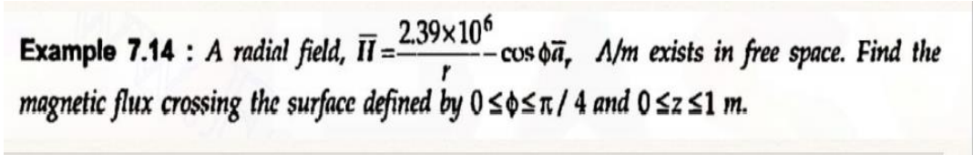 Solved 2.39×106 Example 7.14: A radial field, II = P | Chegg.com