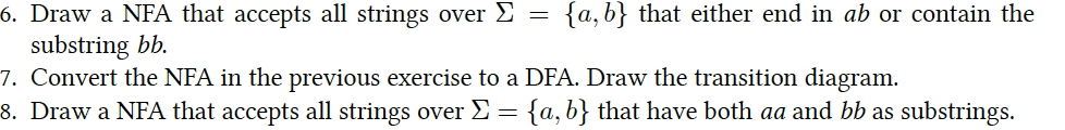 Solved 6. Draw a NFA that accepts all strings over E {a,b} | Chegg.com