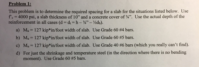 Solved Problem 1: This problem is to determine the required | Chegg.com