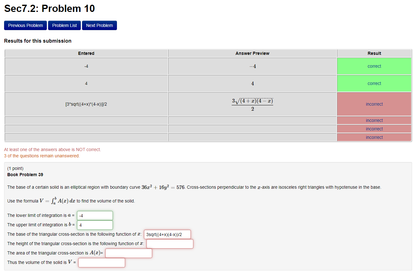 Solved Results for this submission At least one of the | Chegg.com
