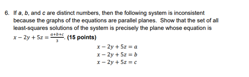Solved If a,b, and c are distinct numbers, then the | Chegg.com