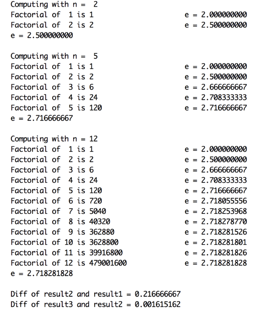 Solved JAVA..... The Euler constant, e, is computed by the | Chegg.com