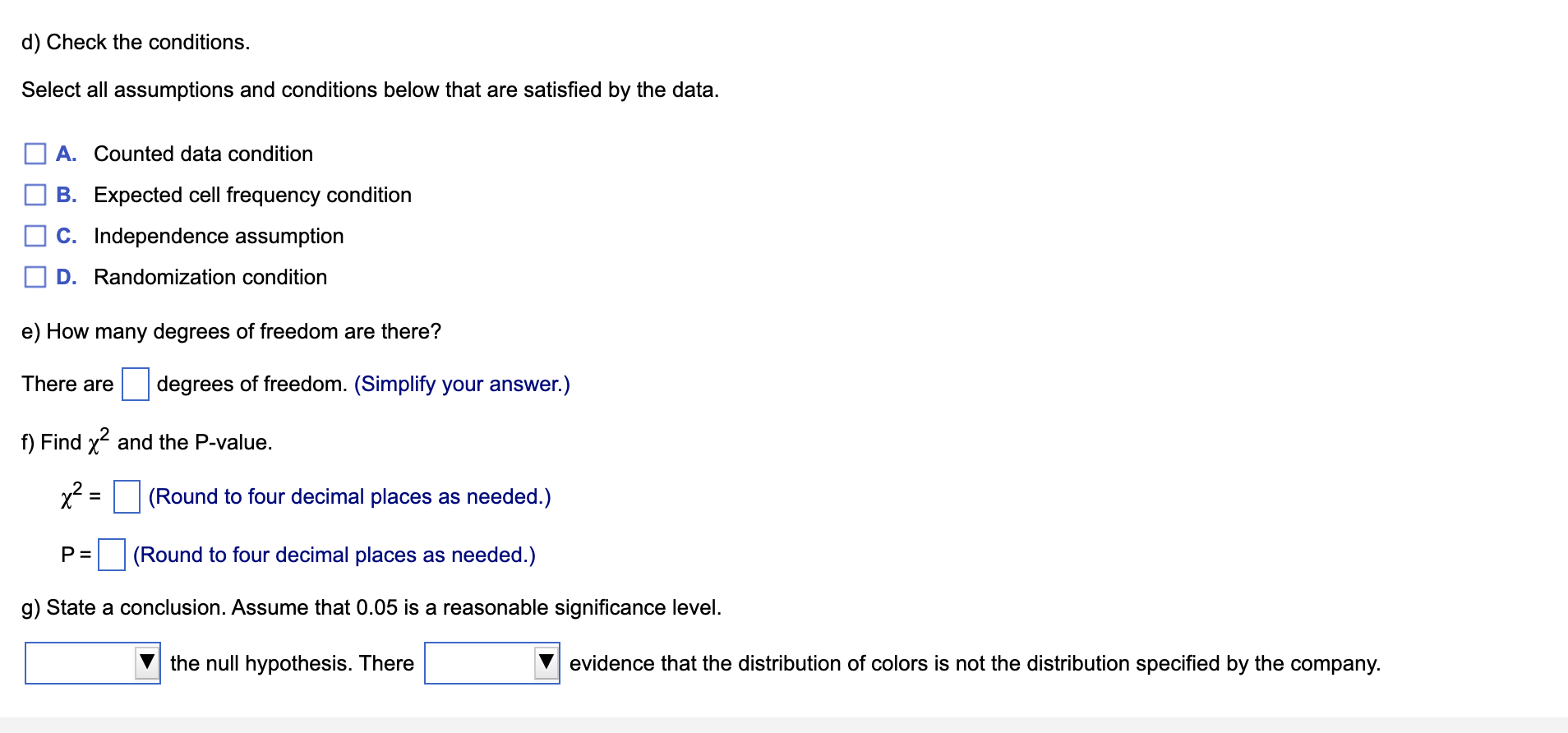 Solved A candy company says that the colors of its candies | Chegg.com
