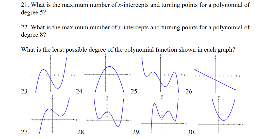 Solved 21. What is the maximum number of x-intercepts and | Chegg.com