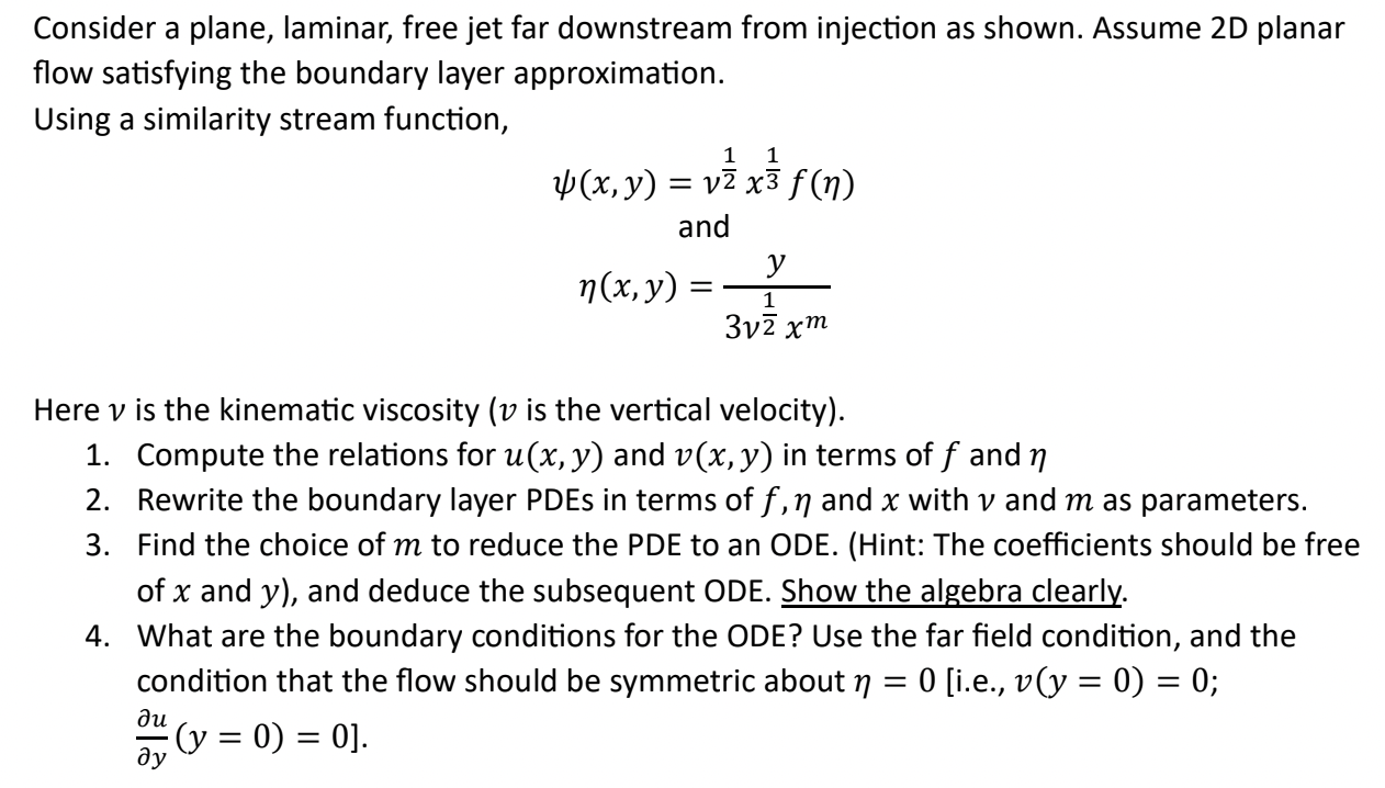 Solved Consider a plane, laminar, free jet far downstream | Chegg.com