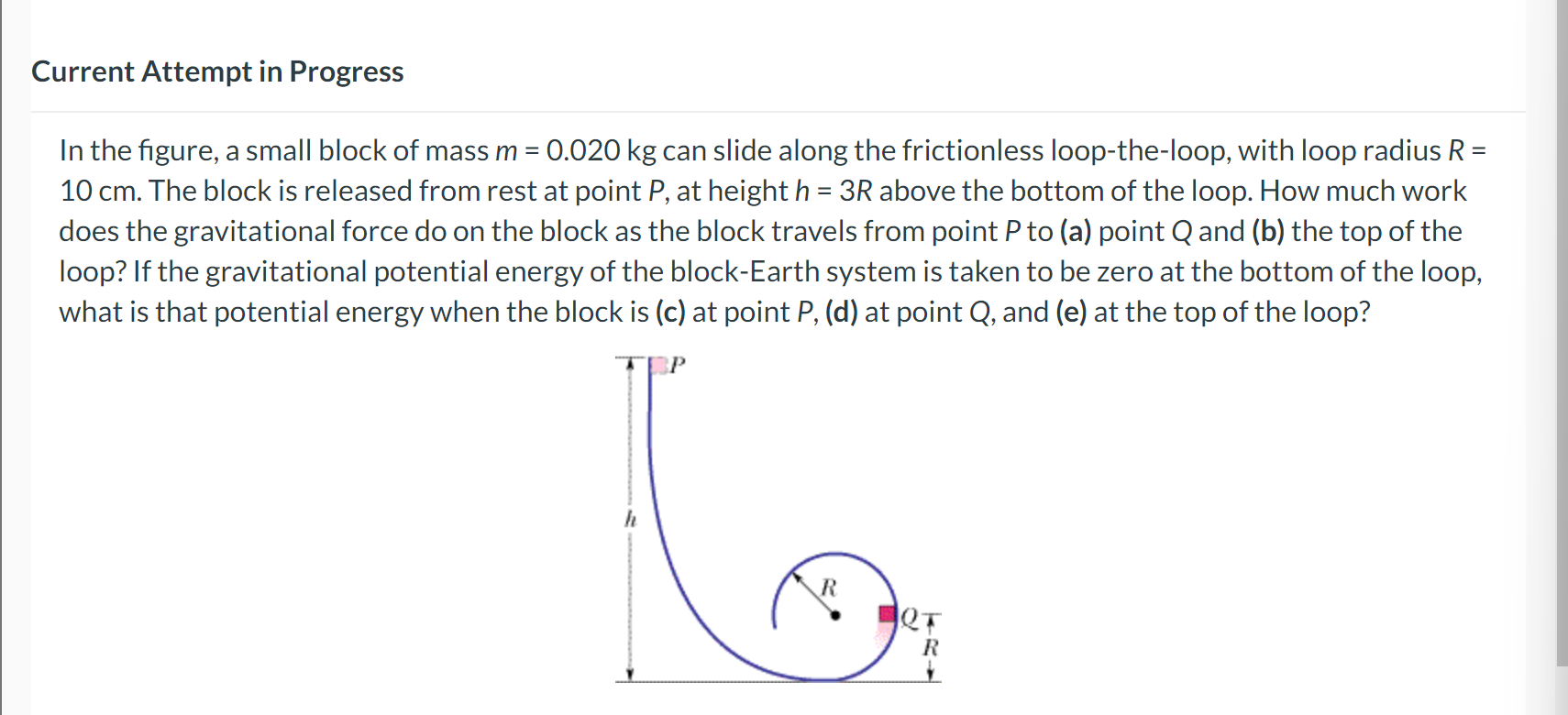 Solved In the figure, a small block of mass m=0.020 kg can | Chegg.com