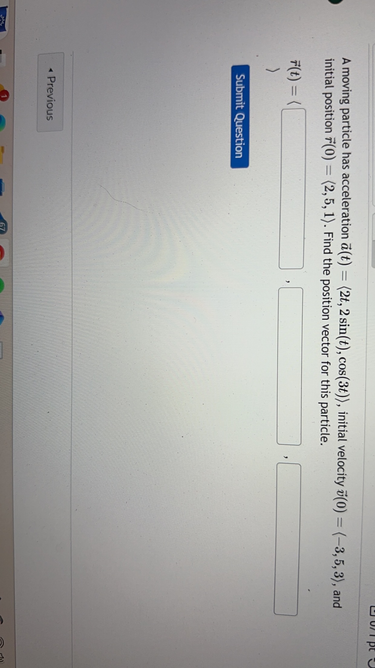 Solved A moving particle has acceleration | Chegg.com