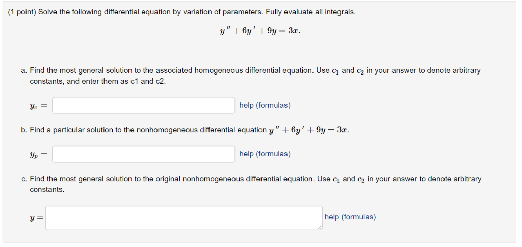 Solved Solve the following differential equation by | Chegg.com