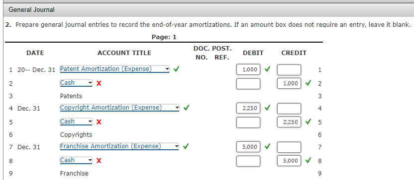 Solved Intangible Long-Term Assets 1. Using the | Chegg.com