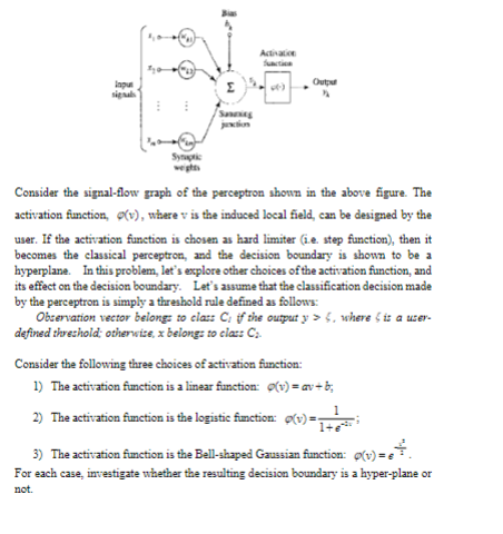 Solved Consider the signal-flow graph of the perceptron | Chegg.com
