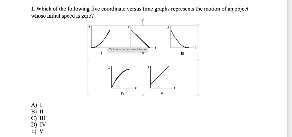 Solved 1 Which Of The Following Five Coordinate Versus Time