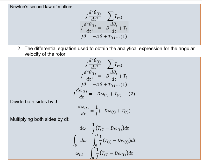 Figure 1: Turbine rotor systemThe damping torque | Chegg.com