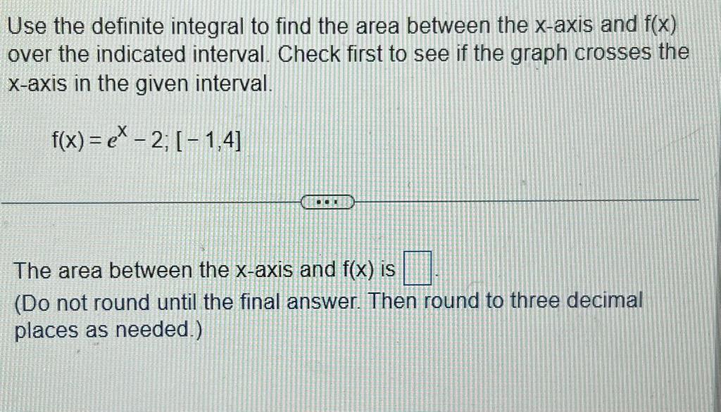 Solved Use the definite integral to find the area between | Chegg.com