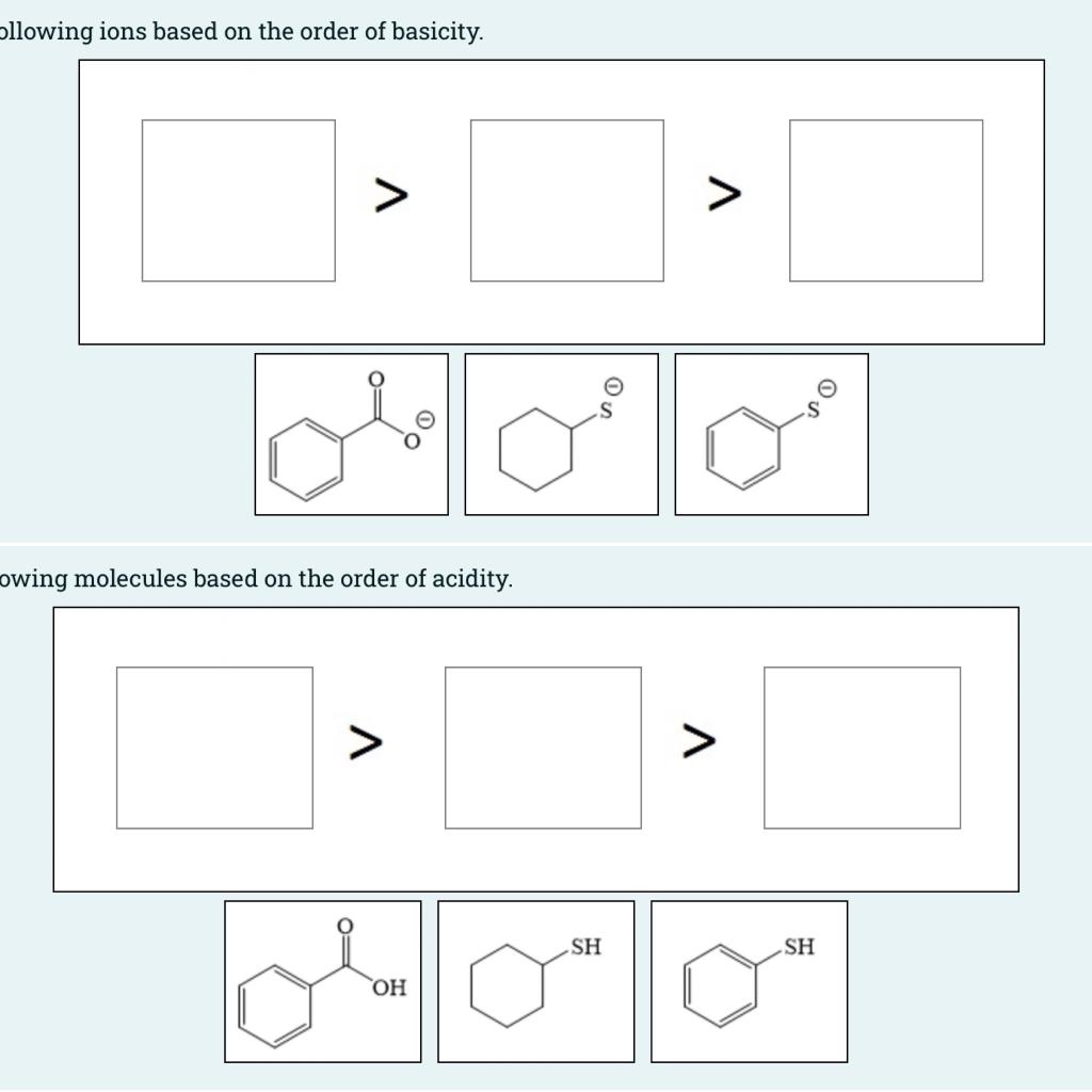 Solved the first question is to rank based on BASICITY the | Chegg.com
