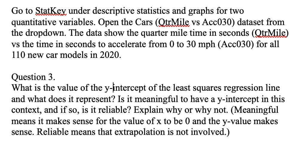 Go to StatKey under descriptive statistics and graphs | Chegg.com