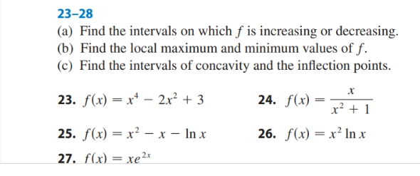Solved 23−28 (a) Find the intervals on which f is increasing | Chegg.com