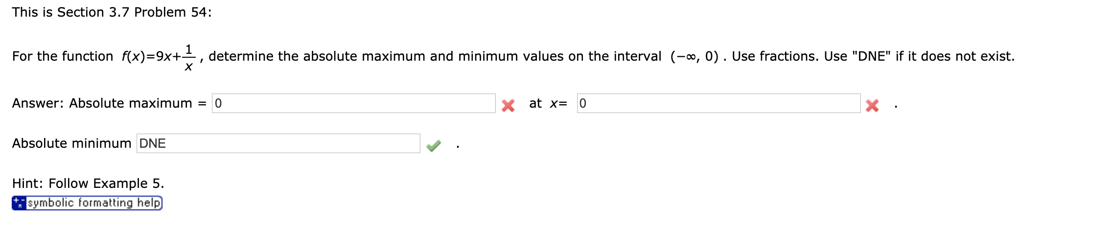 Solved This is Section 3.7 Problem 54: For the function | Chegg.com