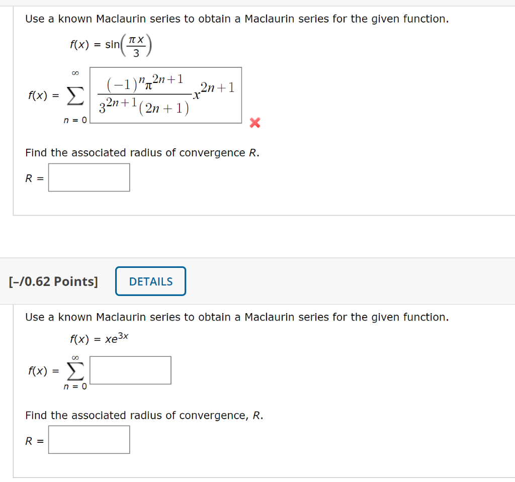 Solved Use a known Maclaurin series to obtain a Maclaurin | Chegg.com
