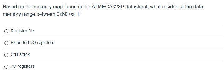 Solved Based on the memory map found in the ATMEGA328P | Chegg.com