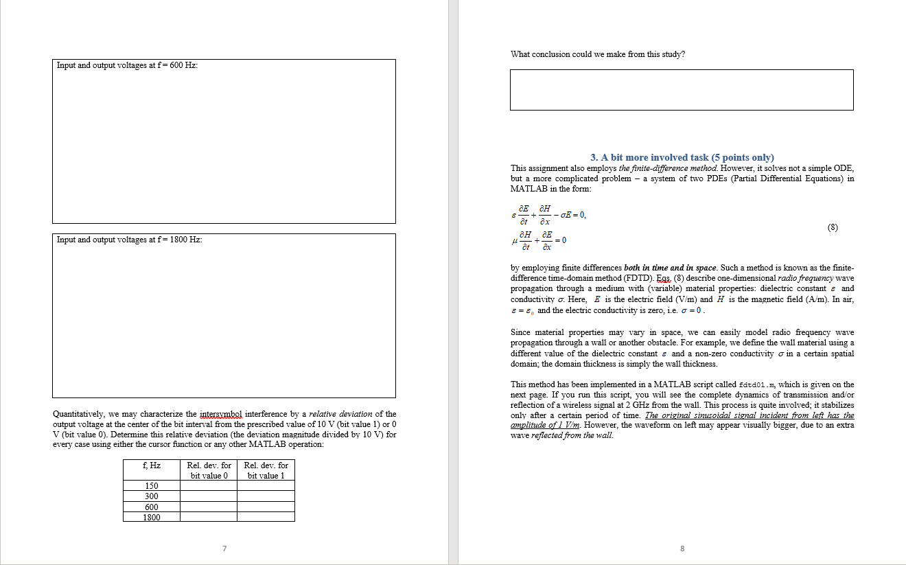 MATLAB PROBLEM 6 ECE 2010 A20 Introduction to | Chegg.com