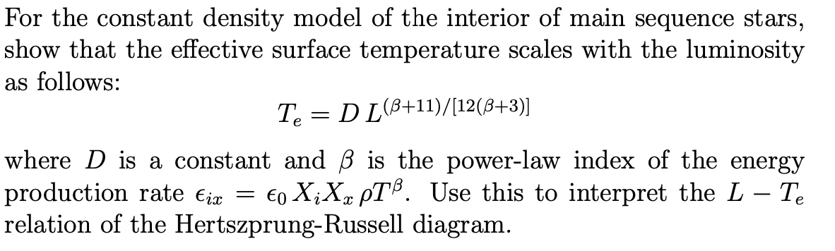 For the constant density model of the interior of | Chegg.com