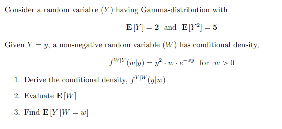 Solved Consider a random variable (Y) having | Chegg.com