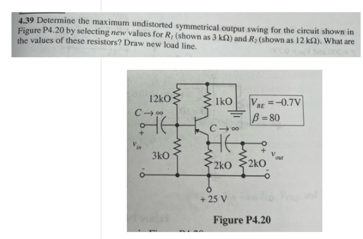 Solved 4.39 Determine the maximum undistorted symmetrical | Chegg.com