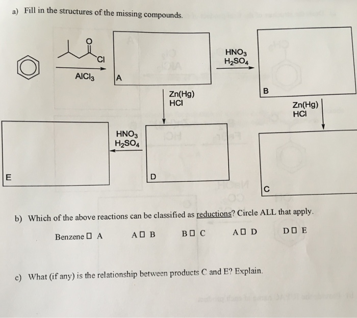 Solved Fill in the structures of the missing compounds. b) | Chegg.com