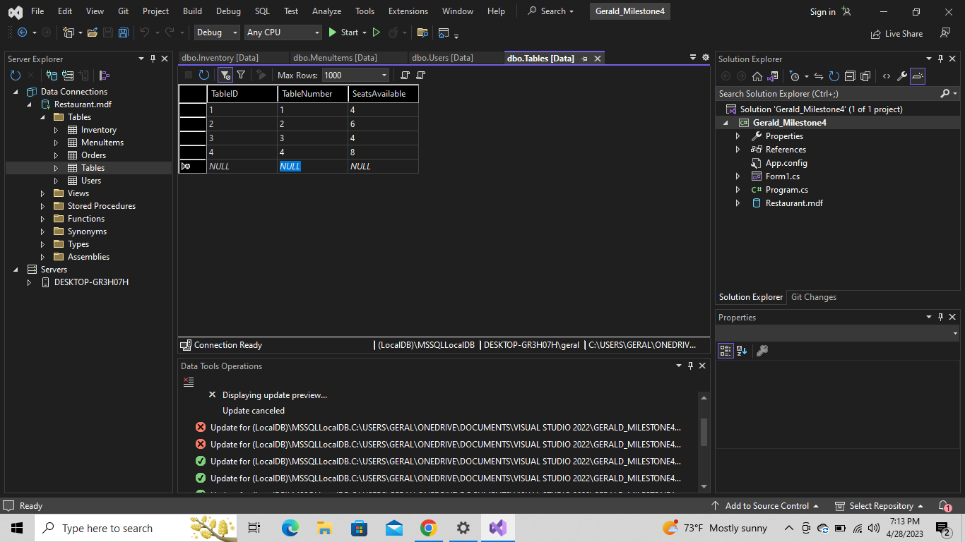 Solved Visual Studio Help: I'm supposed to make Insert Forms | Chegg.com