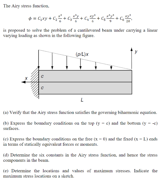 Solved The Airy stress function, | Chegg.com