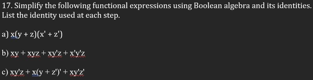 Solved 17. Simplify the following functional expressions | Chegg.com