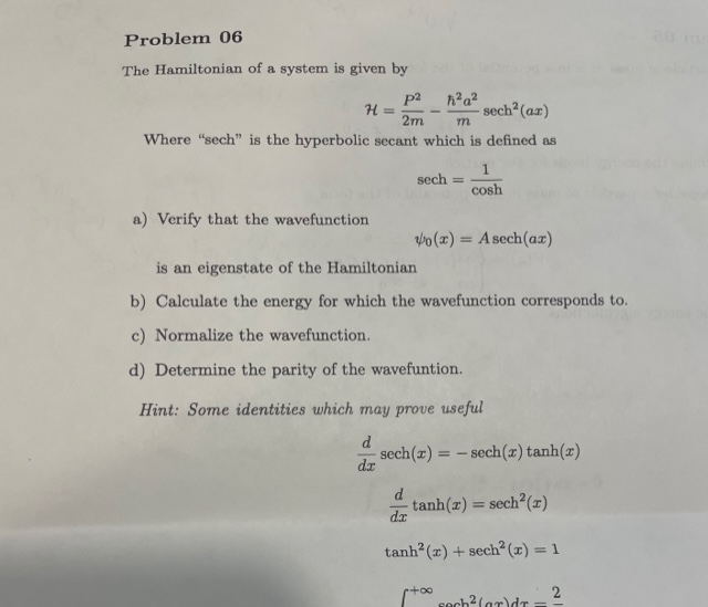 Solved The Hamiltonian of a system is given by | Chegg.com