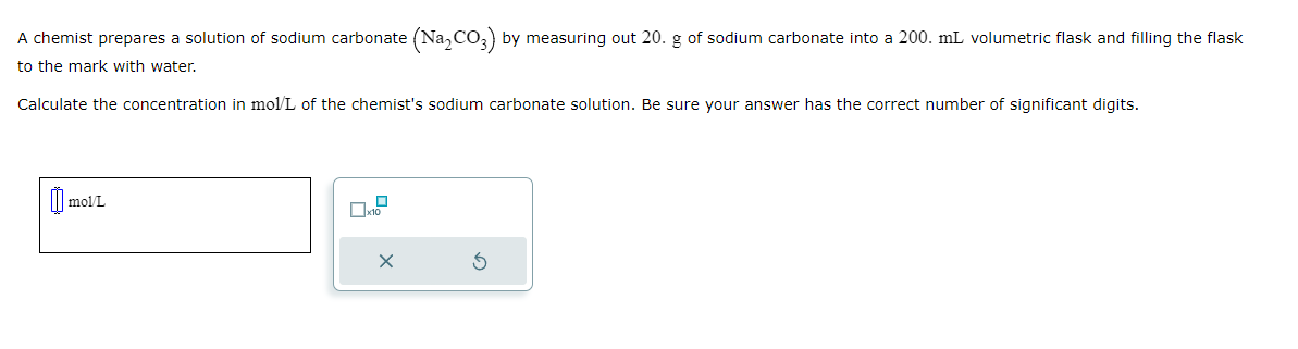 Solved A chemist prepares a solution of zinc nitrate | Chegg.com
