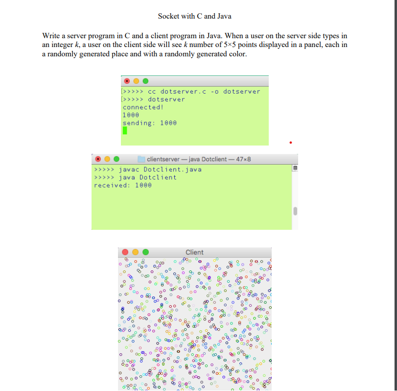 Socket with C and Java Write a server program in C | Chegg.com