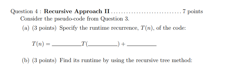 Question 5 : Divide and Conquer. 6 points Consider | Chegg.com