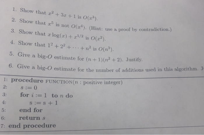 Solved How do I determine big o with and with out the limit? | Chegg.com