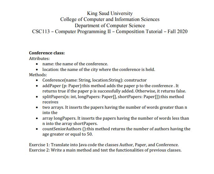 King Saud University College of Computer and | Chegg.com