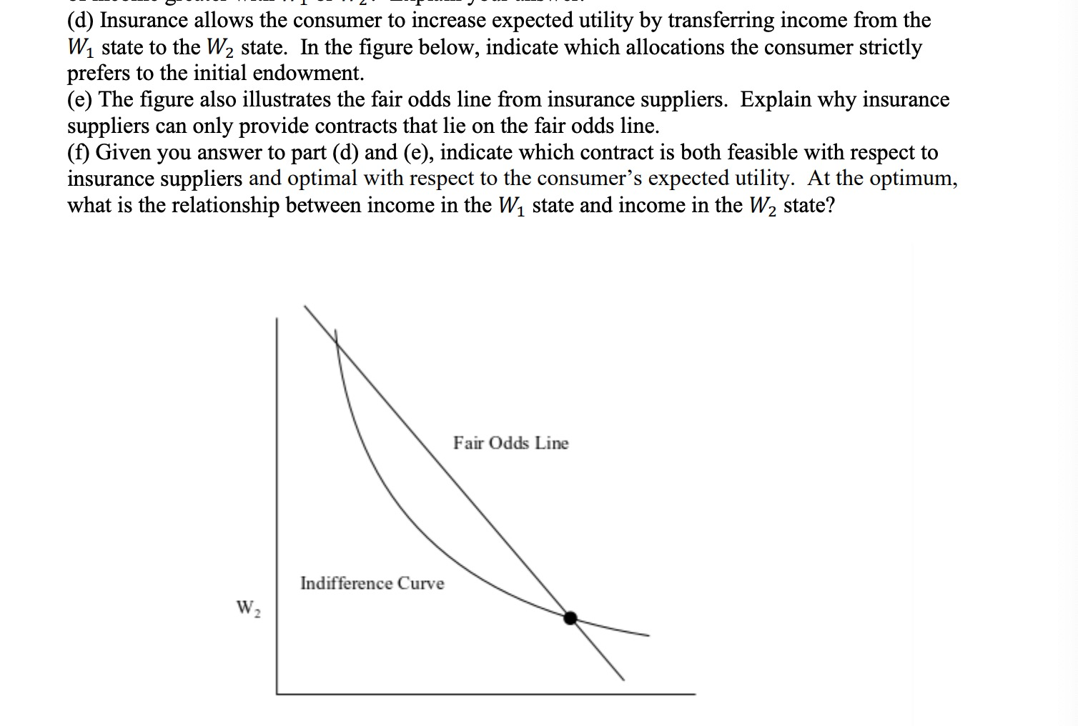 (d) Insurance allows the consumer to increase | Chegg.com