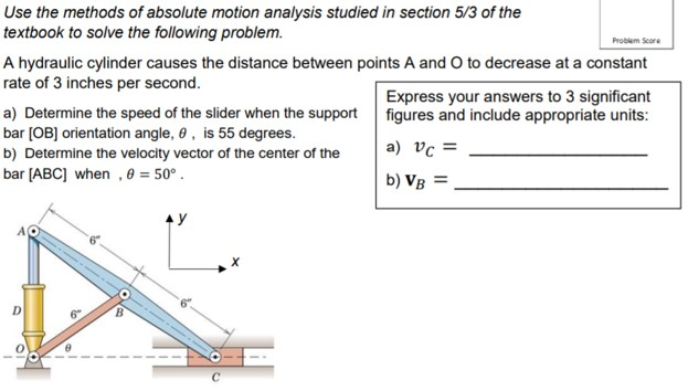 Solved Problem Score Use the methods of absolute motion | Chegg.com